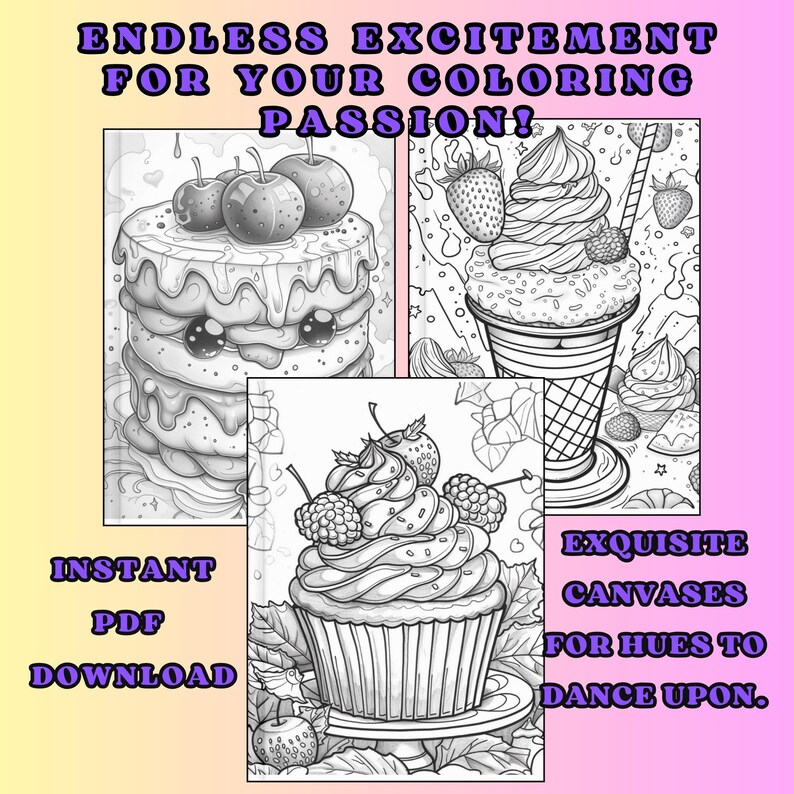 35 Kawaii Desserts Coloring Pages, Ice Cream Coloring Pages, Kawaii ...