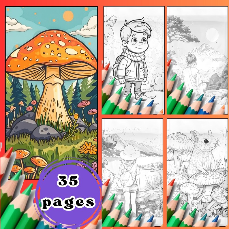 35 Nature Inspired Coloring Page, Enchanting Landscape Coloring Page ...