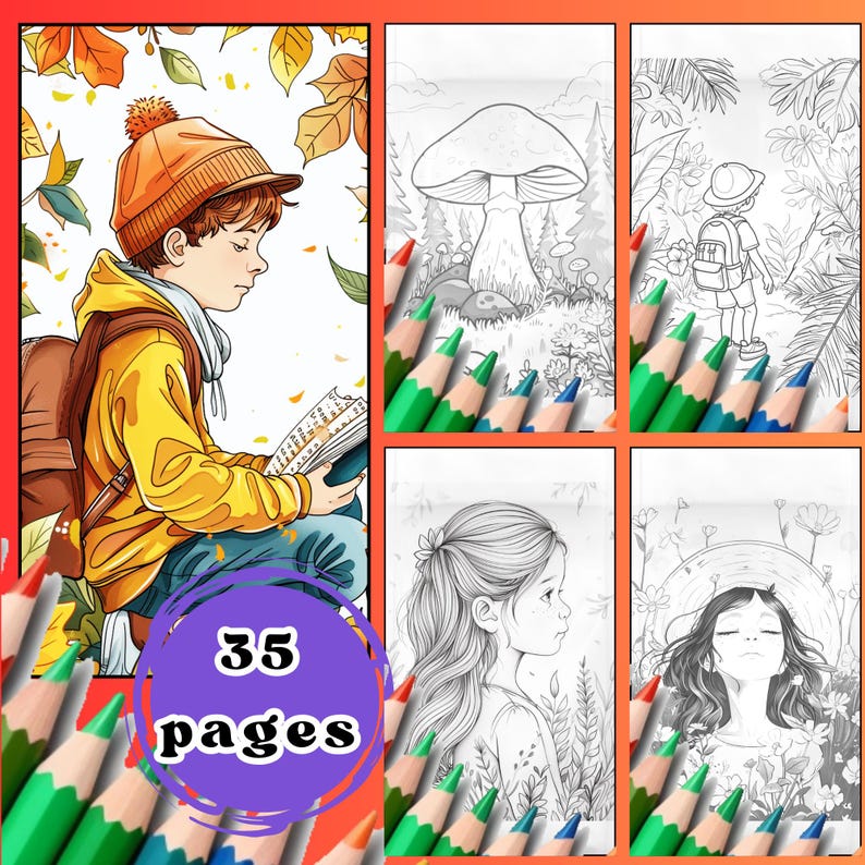 35 Nature Inspired Coloring Page, Enchanting Landscape Coloring Page ...
