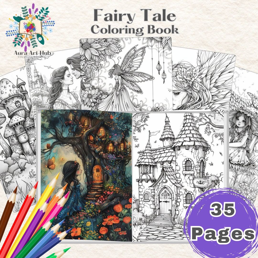 35 Majestic Fairy Tales Coloring Page, Adults Coloring Pages, Cute Kids ...