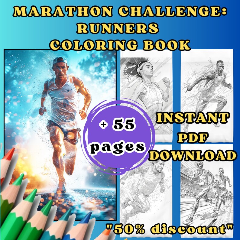 55 Marathon Coloring Page, Adults Coloring Pages, Kids Coloring Sheets ...