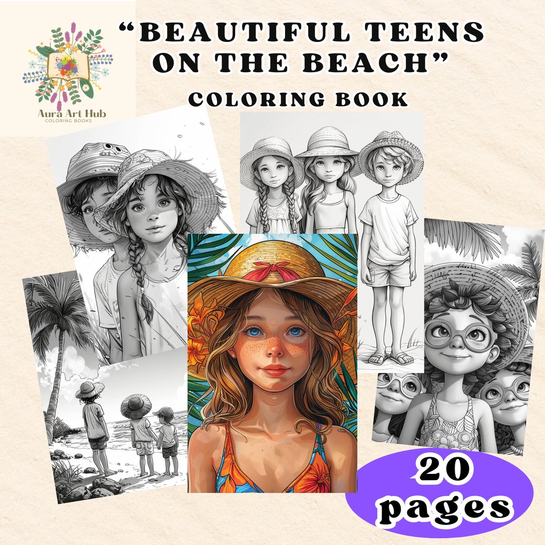 20 Fun Beach Day Coloring Pages for Teens, Summer Adventure Coloring ...