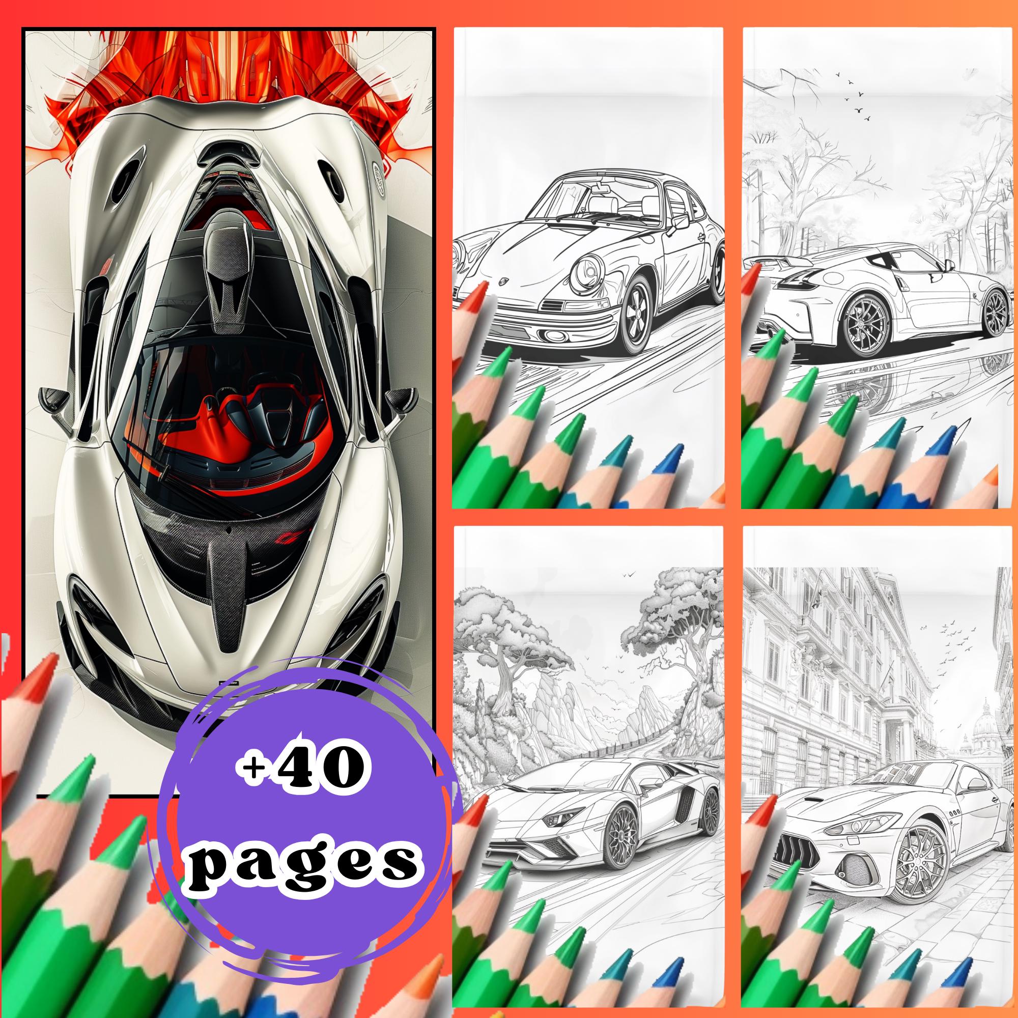 40 Supercars Coloring Page, Cute Cars Kids Coloring Sheets, Porsche ...