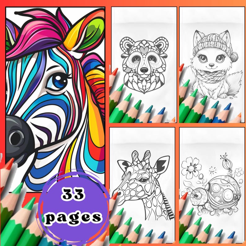 33 Animal Coloring Page, Anti Stress Coloring Pages,coloring Page for ...