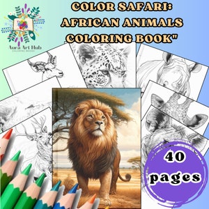 40 Safari Africanl Animals Coloring Page, Adults Coloring Pages, Cute ...