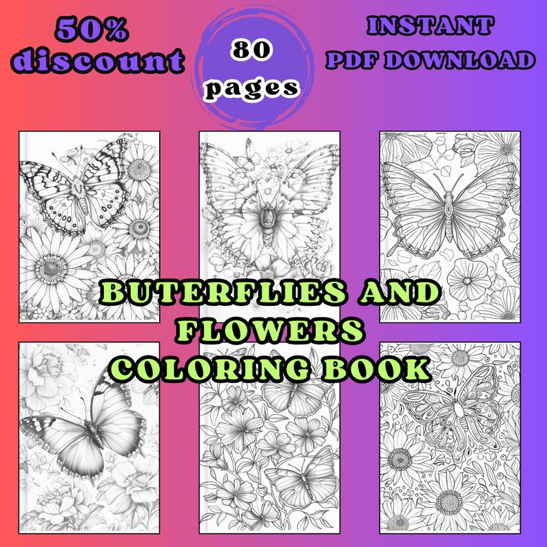 Bundle 80 Floral Butterfly Coloring Page, Floral Butterfly Coloring ...