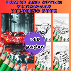 40 Supercars Coloring Page, Cute Cars Kids Coloring Sheets, Porsche ...