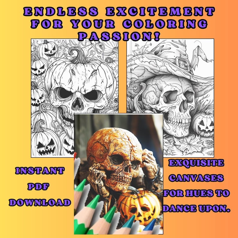 70 Skull Halloween Coloring Pages, Horror Coloring Pages, Haunted House ...