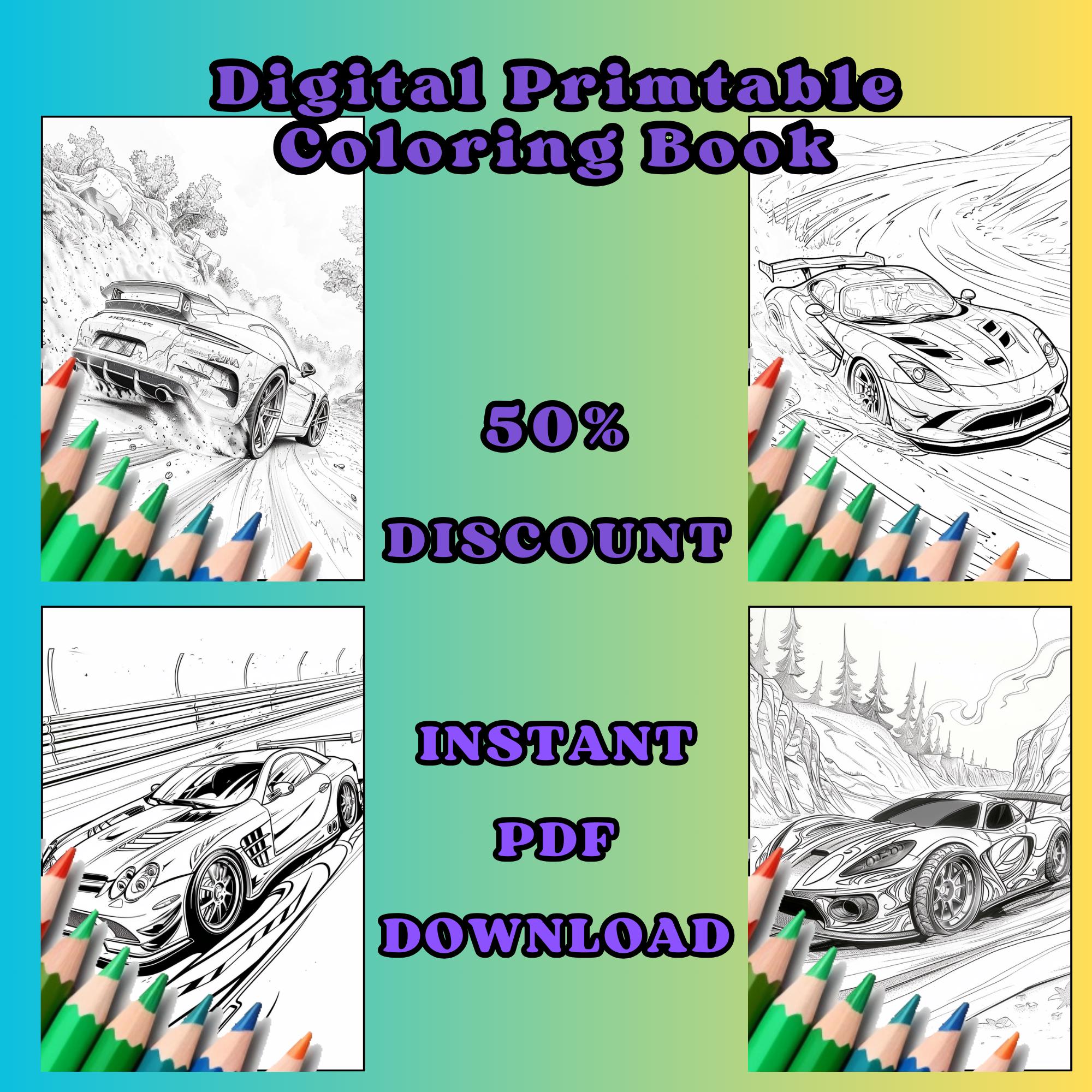 40 Supercars Coloring Page, Cute Cars Kids Coloring Sheets, Porsche ...