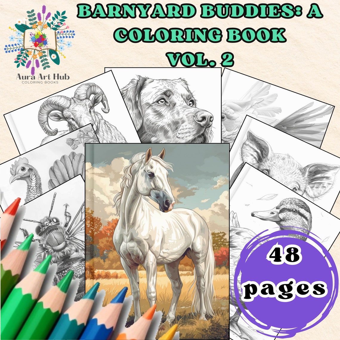 48 Barnyard Buddies Coloring Page, Adults Coloring Pages, Cute Kids ...