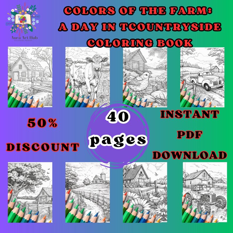 40 Farm Inspired Coloring Page, Enchanting Landscape Coloring Pages ...