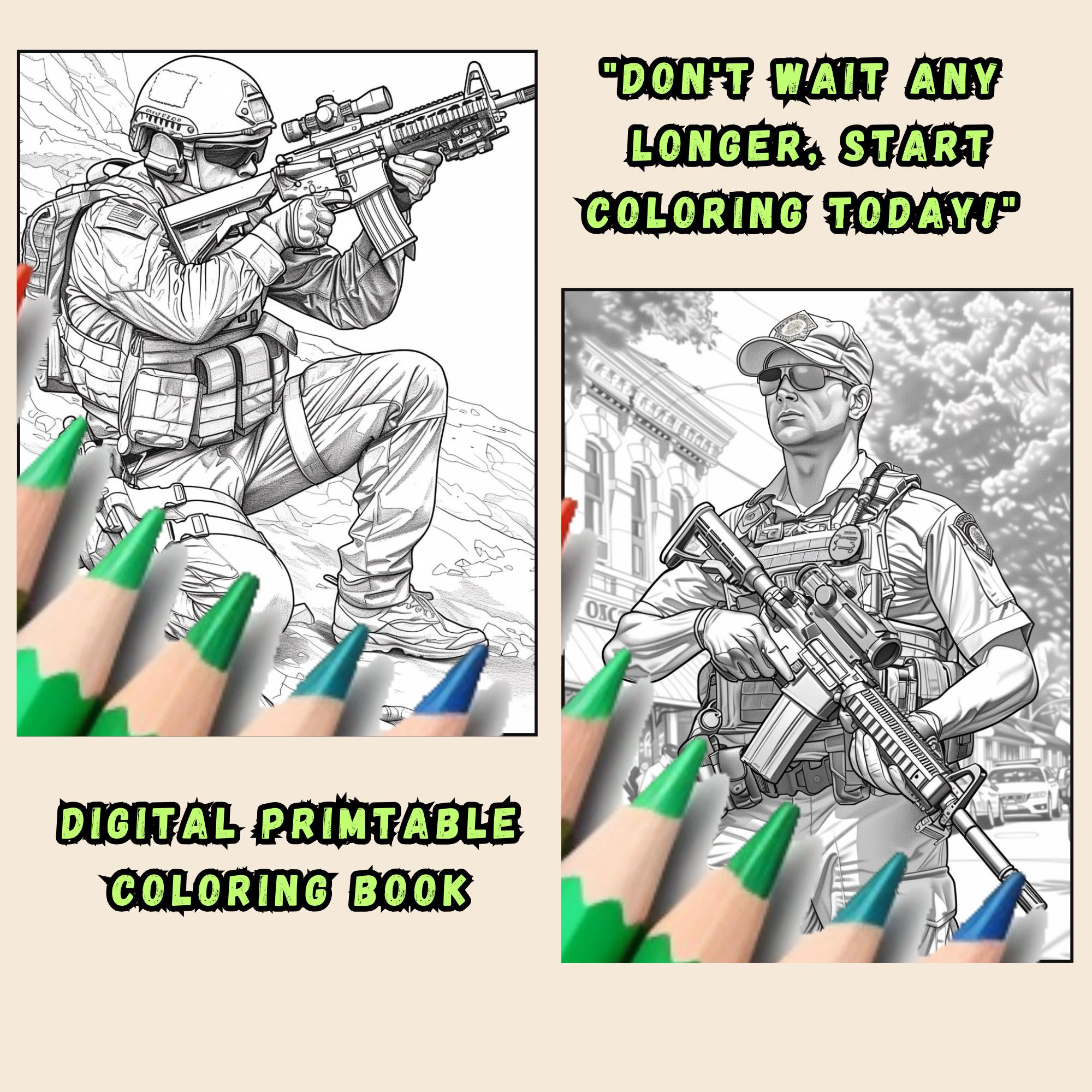 Bundle 90 Police Coloring Pages, Crime Scene Coloring, Army Coloring ...