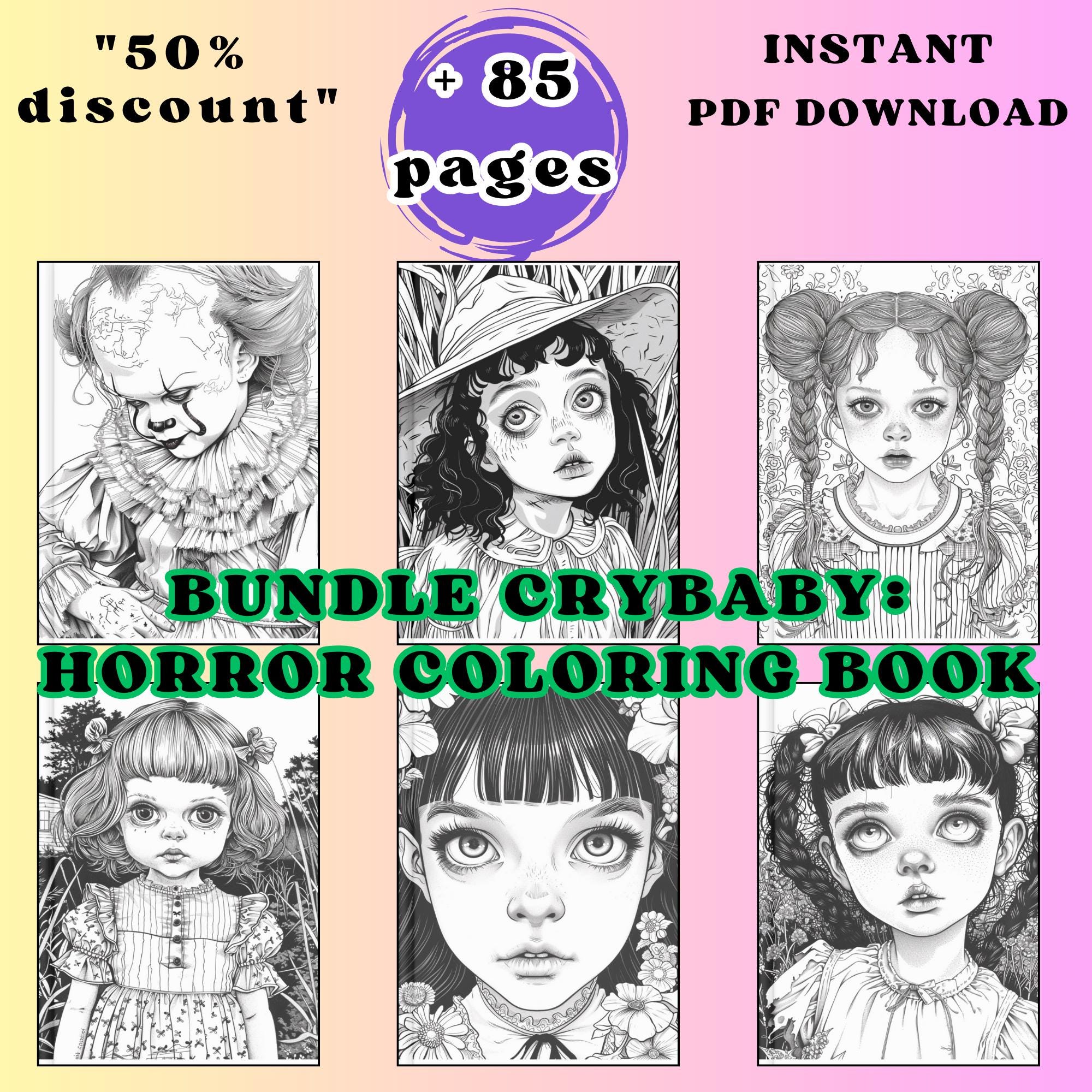 Bundle Crybaby Horror Coloring Pages, Cute Monster Coloring Pages ...