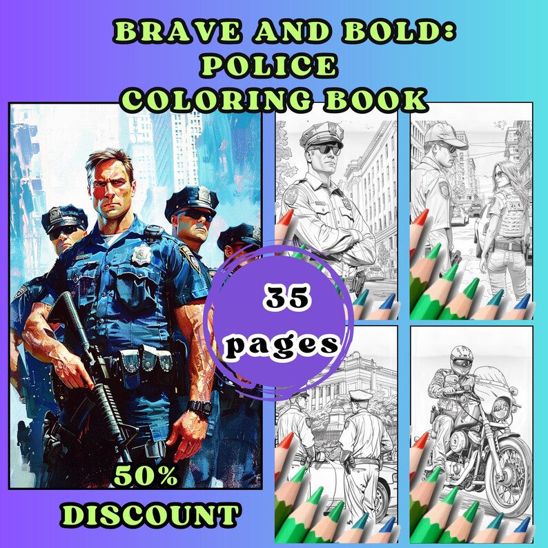 35 Police Coloring Pages, Crime Scene Coloring Book , Army Coloring ...
