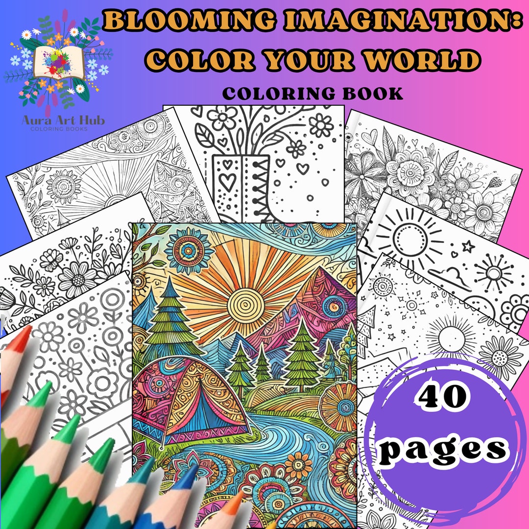 40 Calming Coloring Pages for Adults, Anti Stres Coloring Book, Cute ...