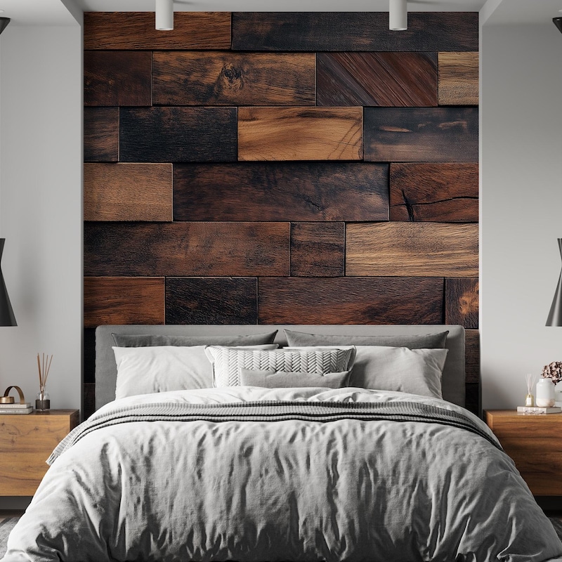 Dark Natural Wood Panel - Etsy