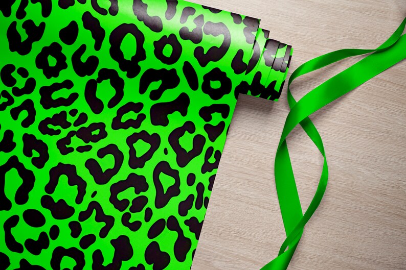 Vibrant Leopard Print Wallpaper, Neon Green Wall Design, Trendy Accent ...