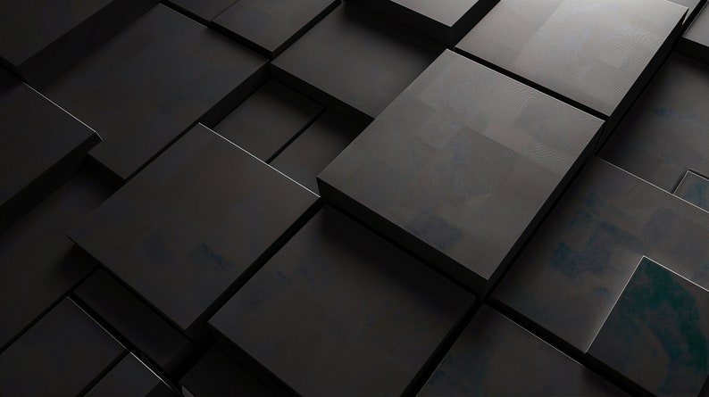 Abstract Black Blocks Wall Mural, Modern Office Design, Minimalistic ...