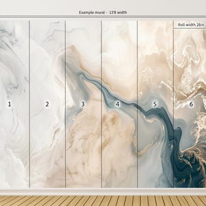 Fluid Art Wall Mural, Abstract Marble Peel and Stick, Neutral Beige and ...