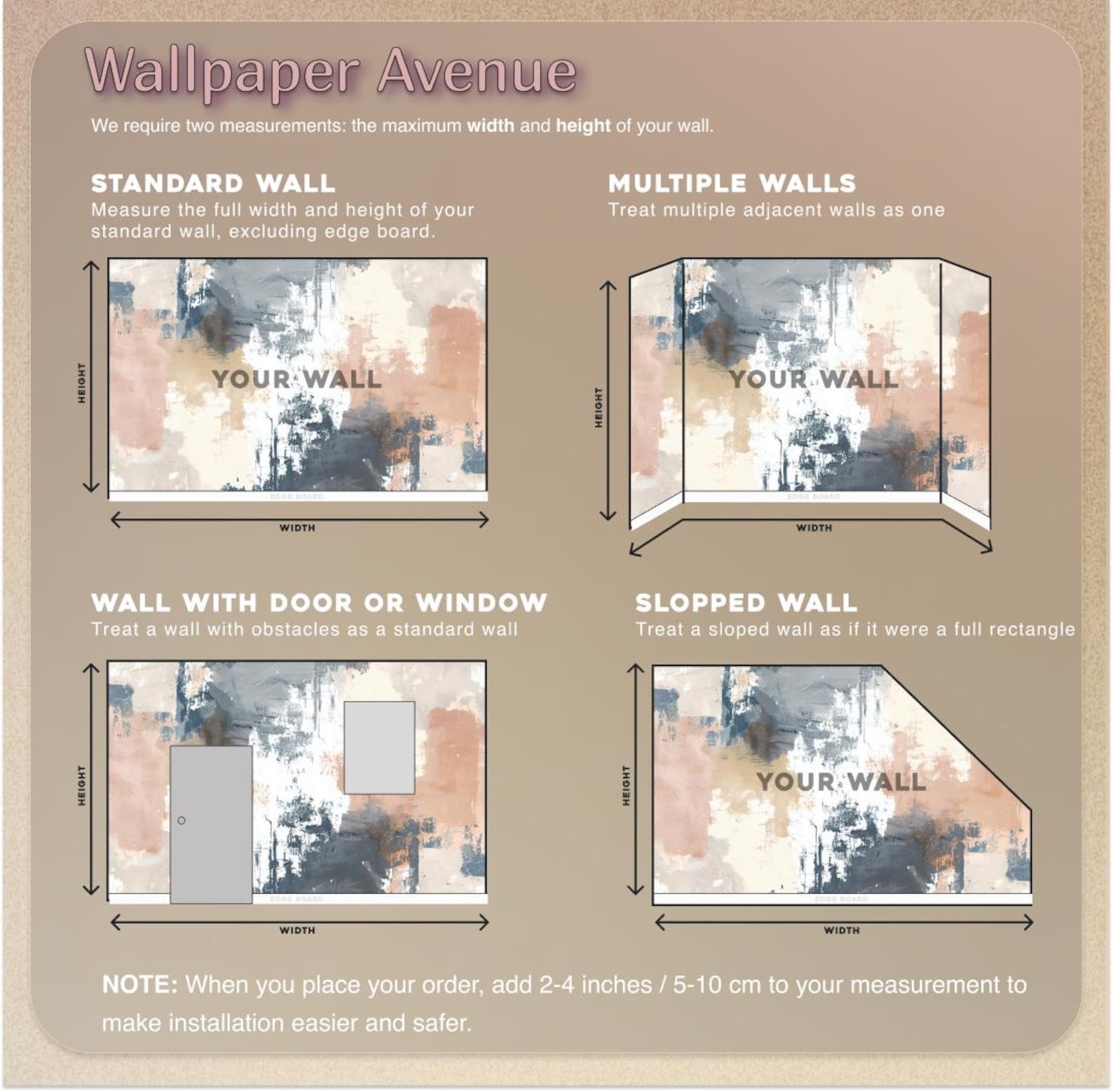 Vintage Oil Painting Wall Mural, Abstract Muted Tones Peel and Stick ...