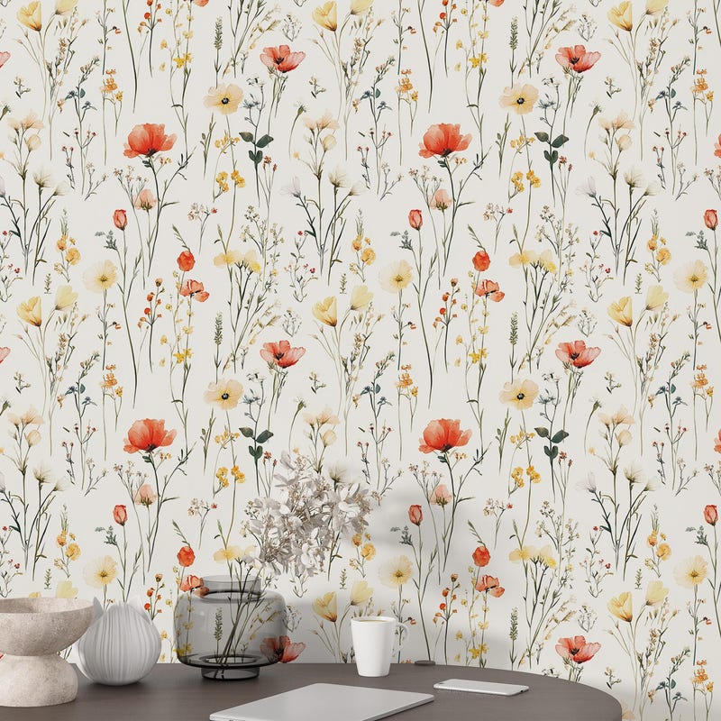 Wildflower Wallpaper - Etsy UK