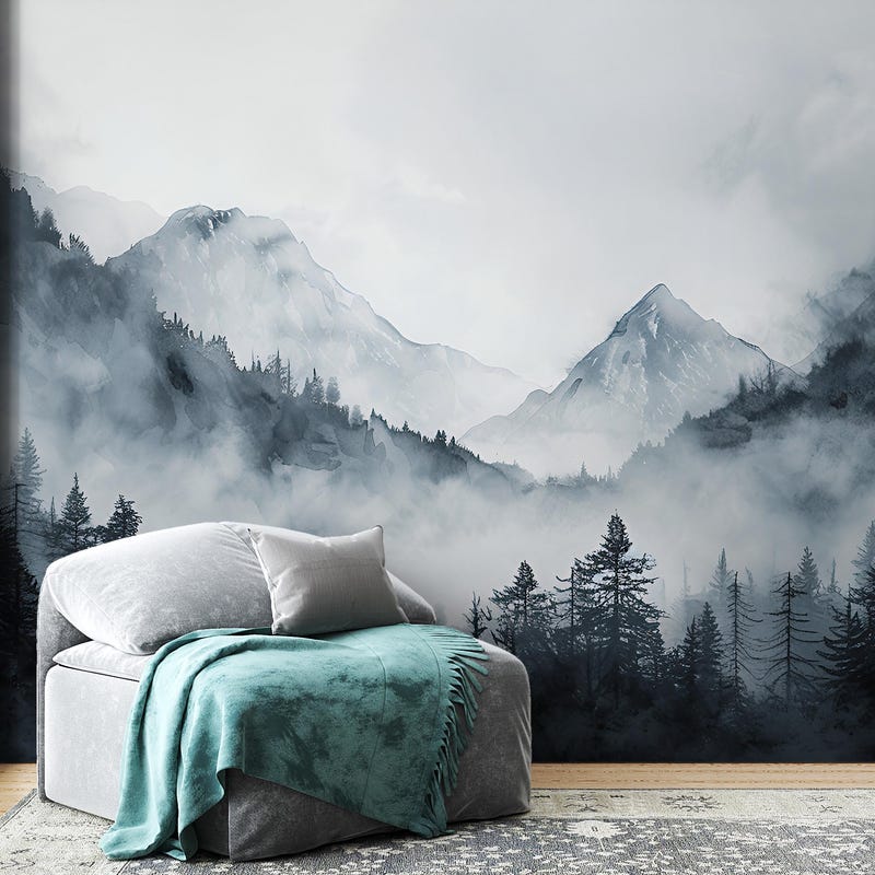 Mountain Wall Mural - Etsy