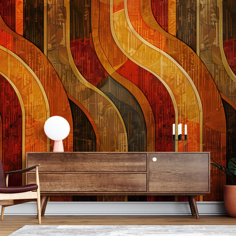 Retro Wall Mural - Etsy