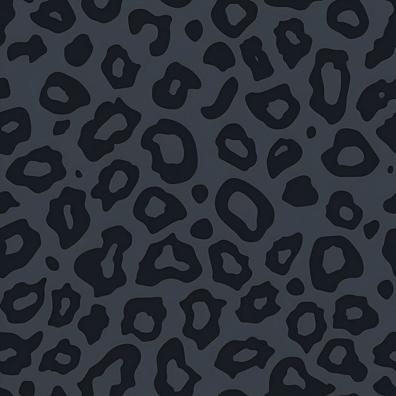 Modern Grey and Black Leopard Print Wallpaper, Stylish Animal Print ...