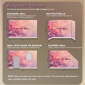 Bright Pink Sakura in Bloom Wall Mural, High Resolution Wall Print ...