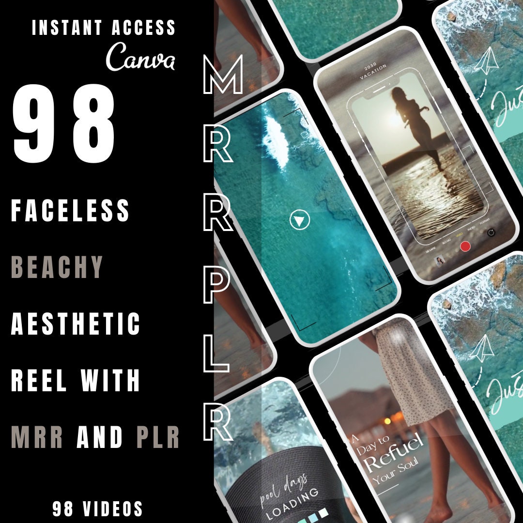 98 Beachy Aesthetic Faceless Reels for Summer, Master Resell Right, PRL ...