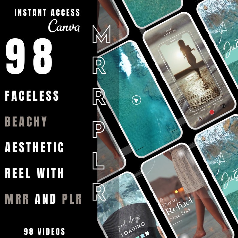 98 Beachy Aesthetic Faceless Reels for Summer, Master Resell Right, PRL ...