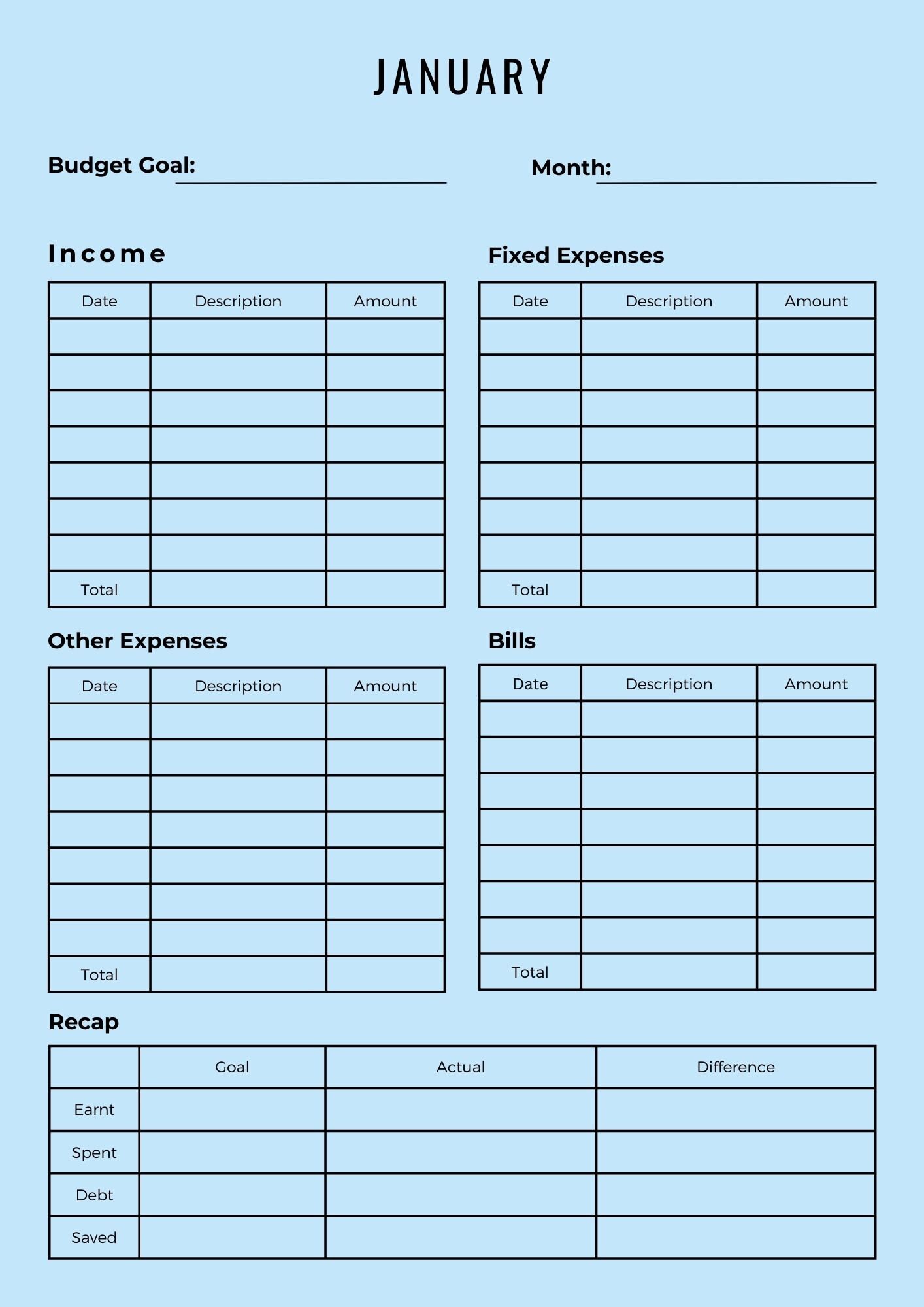 Digital Monthly Budget Planner - Etsy