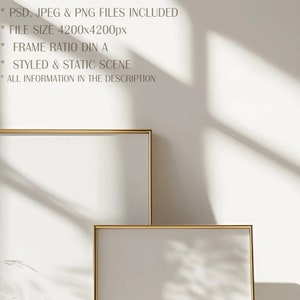 2 Gold Vertical Frames Mockup, Din A Vertical Gold Frames Mockup for ...