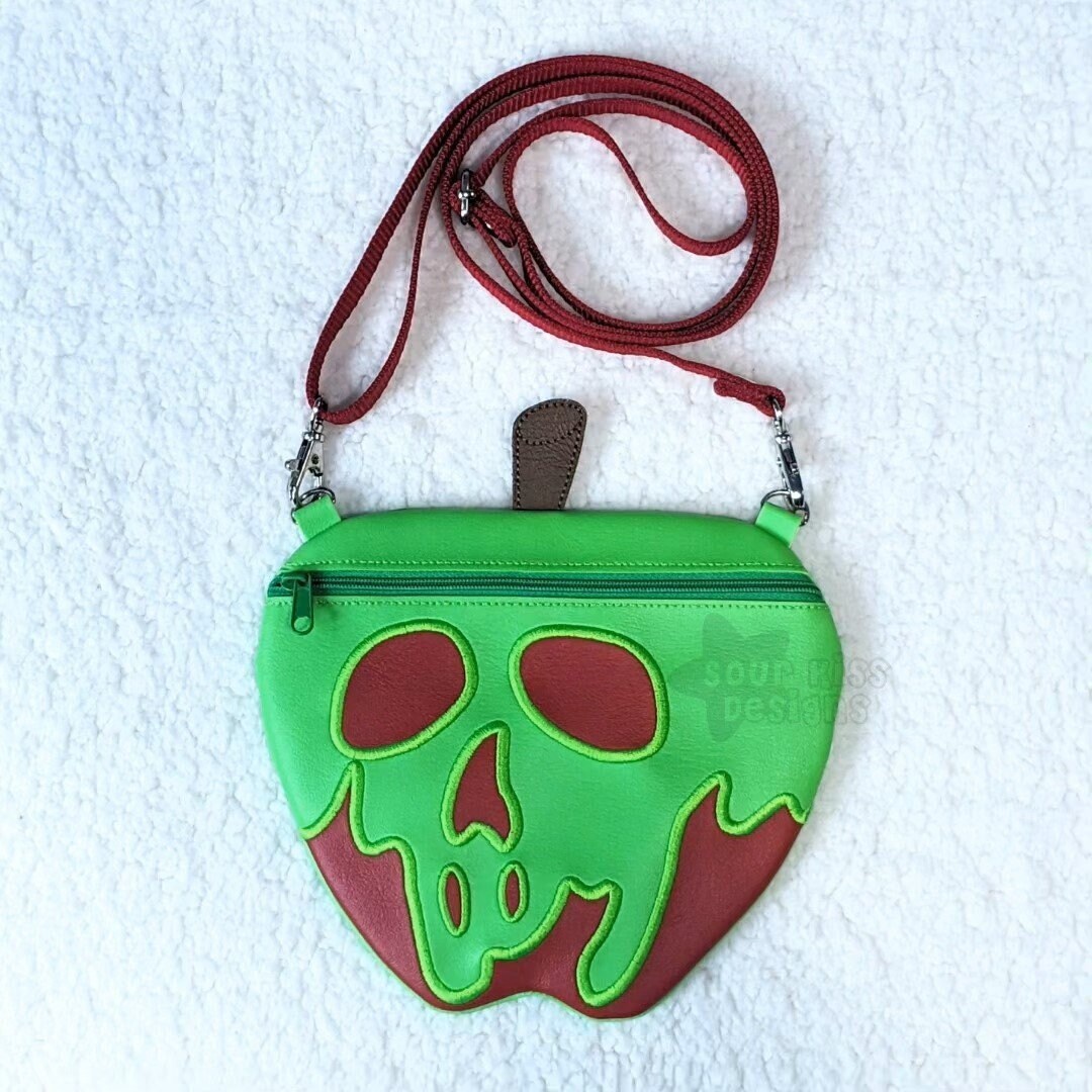 Poison Apple Fantasy Fairy Tale Evil Witch Embroidered Crossbody Bag - Etsy