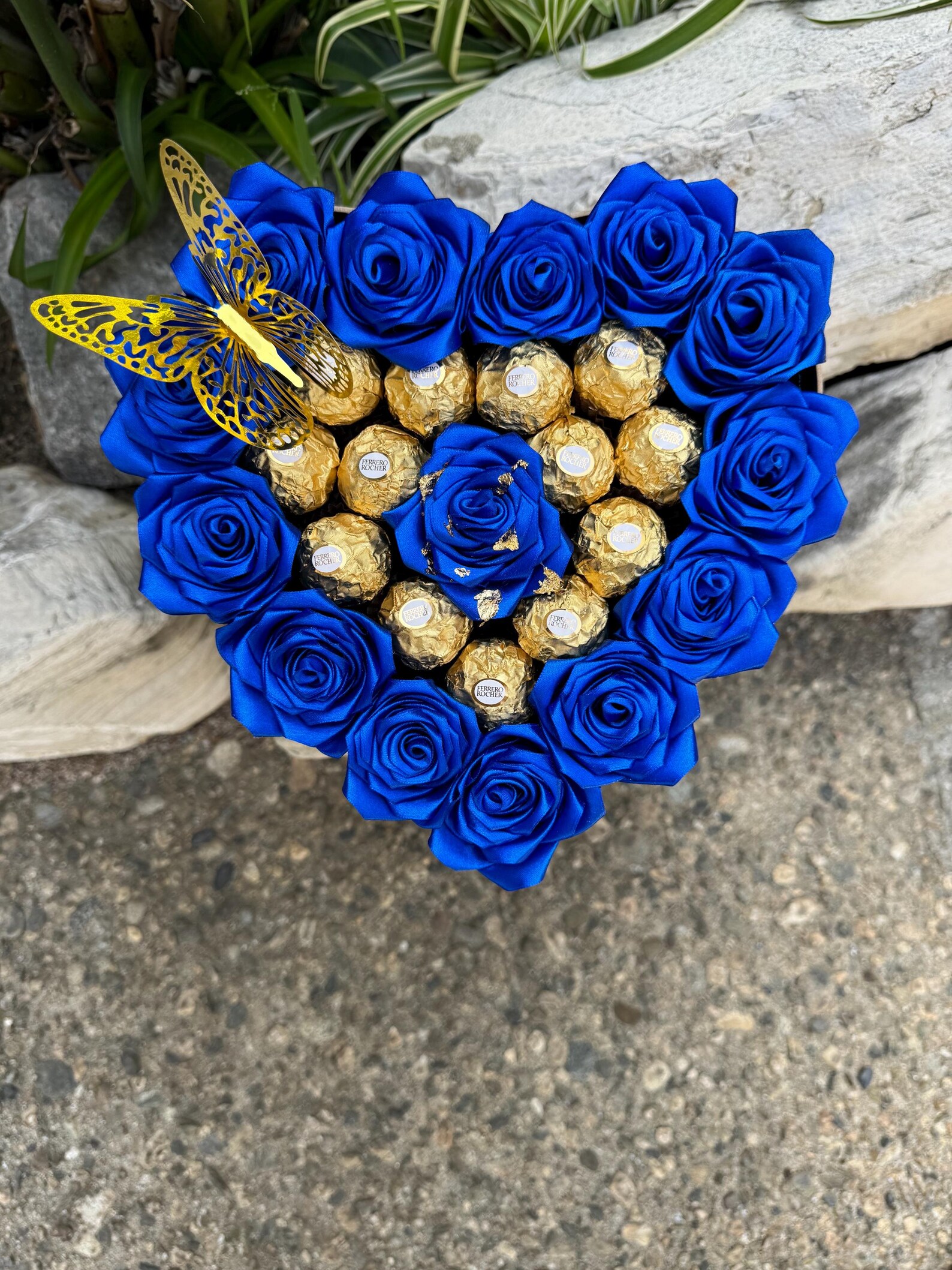 Blue Eternal Rose Box Arrangement - Etsy