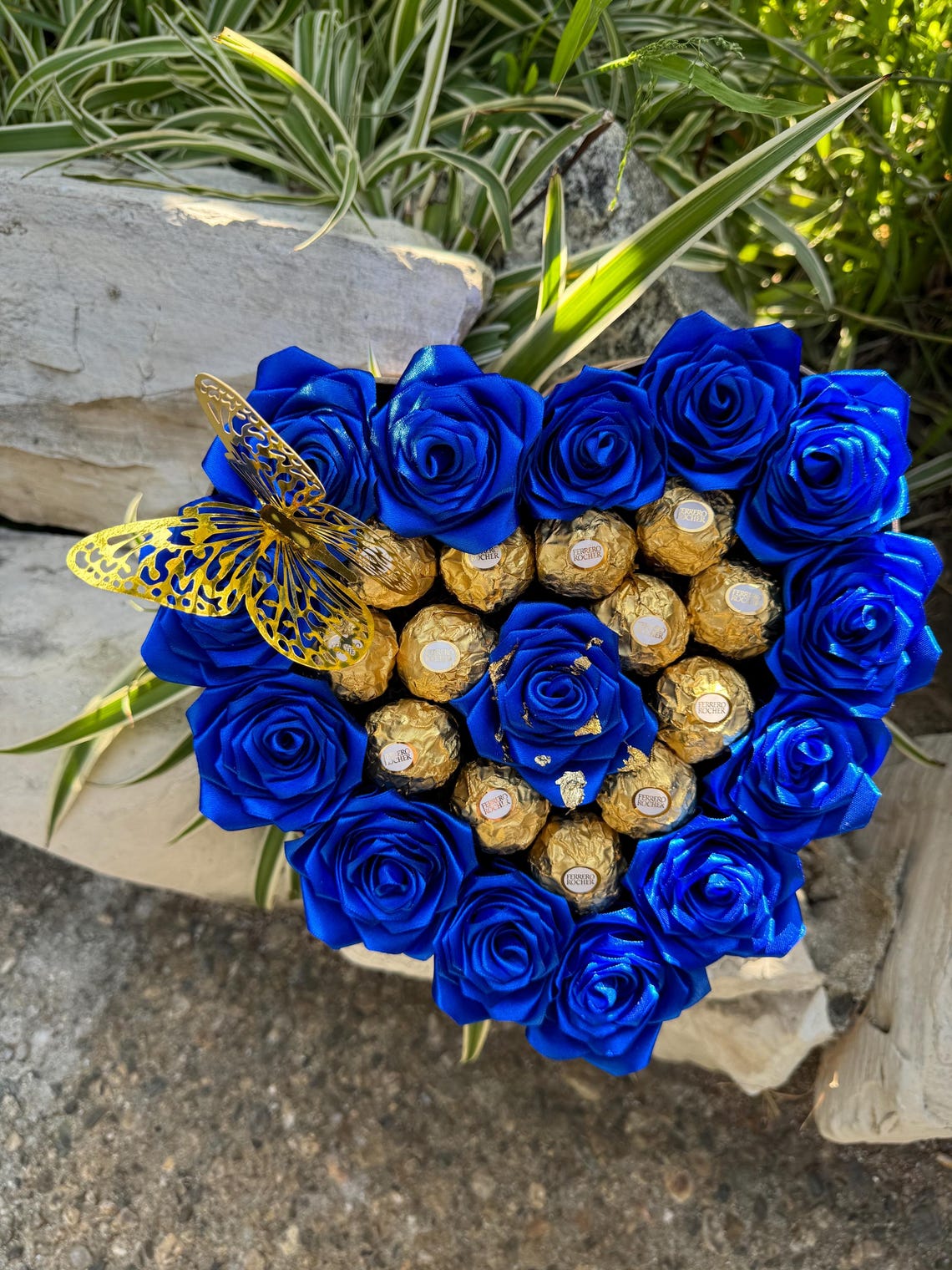 Blue Eternal Rose Box Arrangement - Etsy