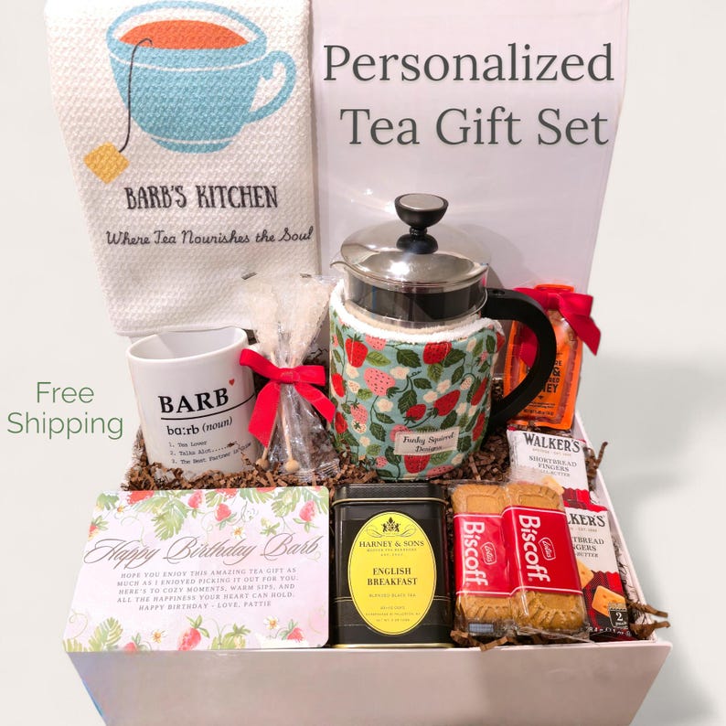 Personalized Tea Gift Box - Custom Name Bridesmaid Gift - Cozy Self ...