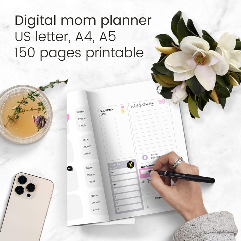 Mom Digital Planner,digital Life Planner,undated Planner for Moms,busy Mom,home Management,daily ...