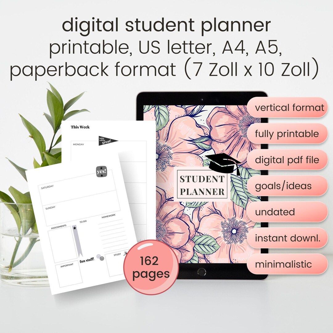 Digital Student Planner Printable,school Planner Goodnotes,undated ...