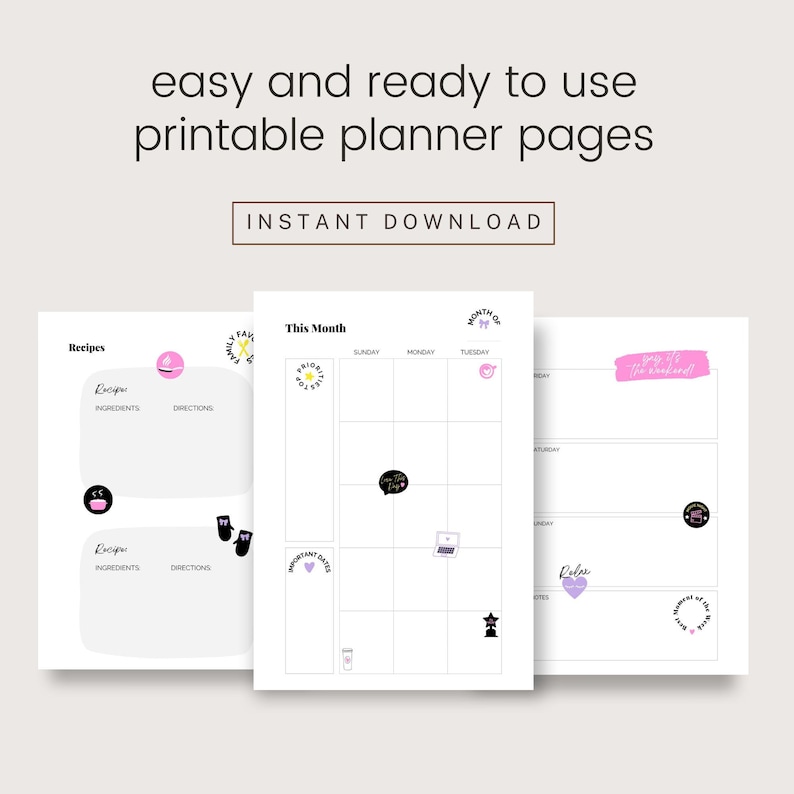 Mom Digital Planner,digital Life Planner,undated Planner for Moms,busy ...