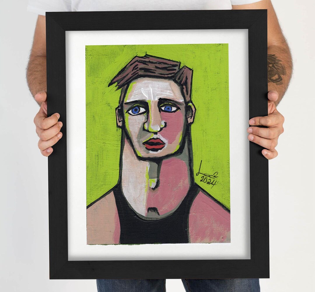 GAY ART PRINT - Bold and Butch, Abstract Portrait, Gay Art Poster ...
