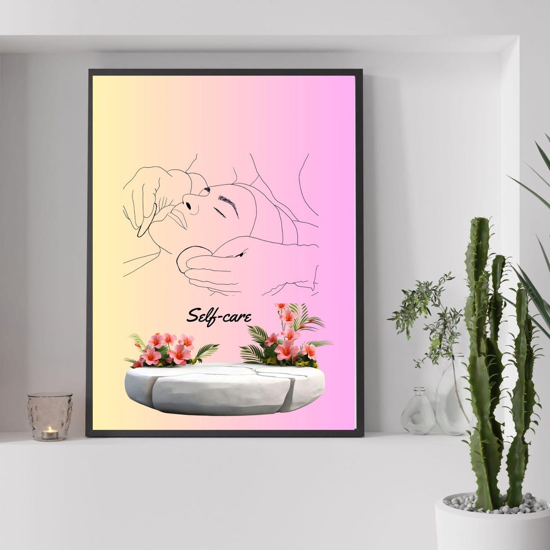 Self-care Line Art Poster: Trendy Home Decor (digital Download) - Etsy