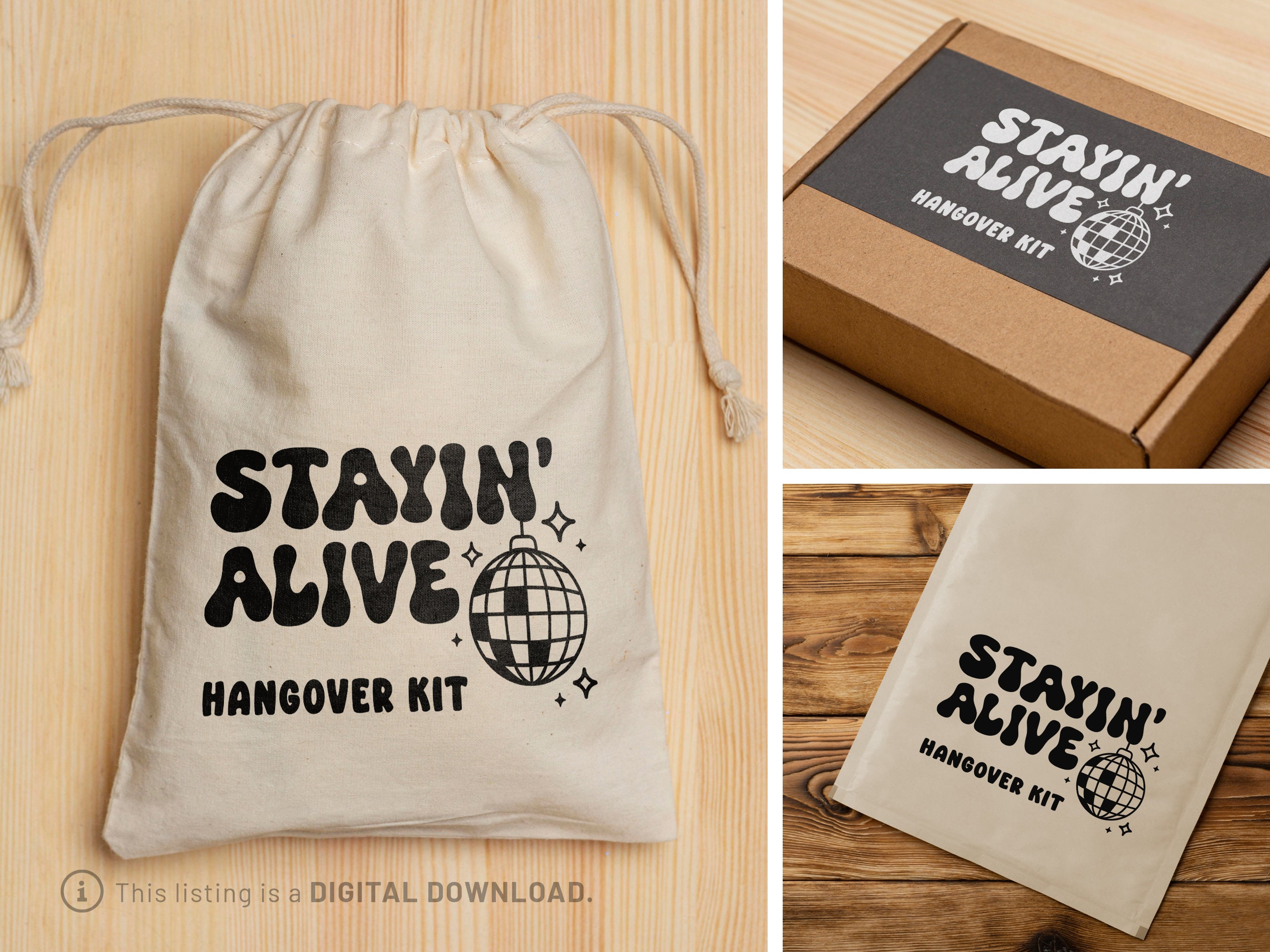 Stayin' Alive Party Hangover Kit PNG SVG, Instant Download Funny ...