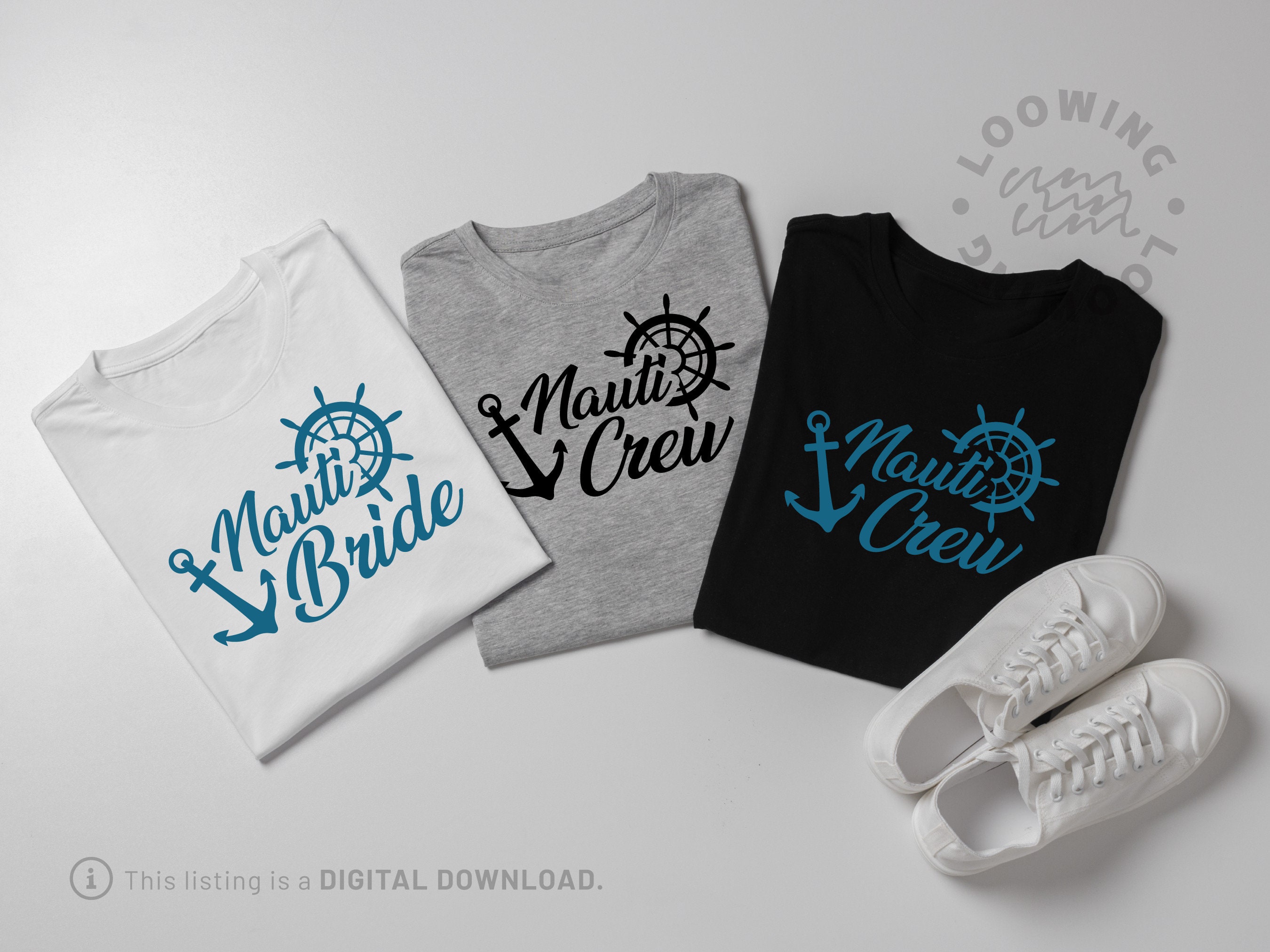 Nauti Bride Nauti Crew Svg Png, File for Wedding, Sea Themed Bridal ...