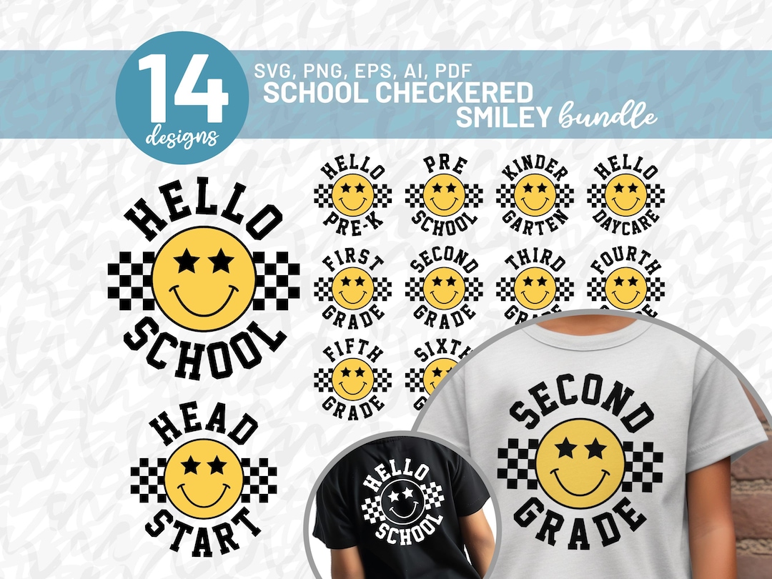 Smile Checker School Bundle SVG, 1st Grade Svg, 2nd, 3rd, 4th, 5th, 6th ...