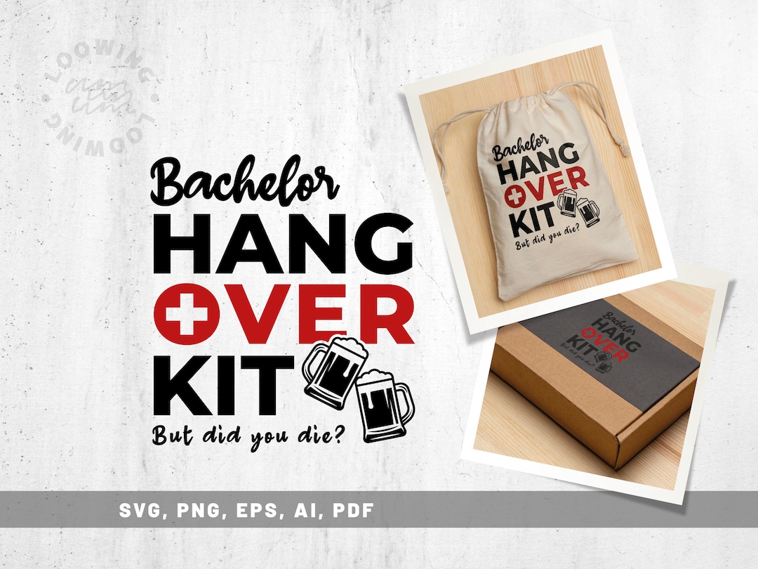 Bachelor Party Hangover Kit PNG SVG, Instant Download Funny Hangover ...