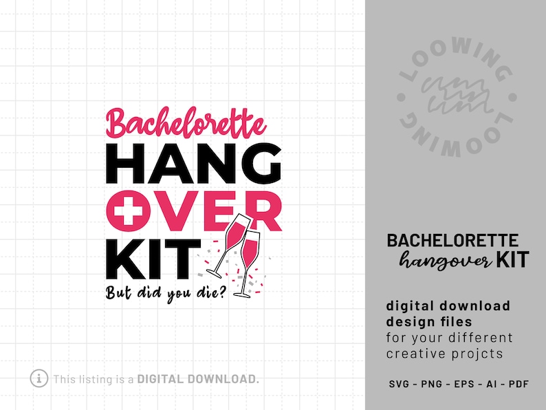 Bachelorette Party Hangover Kit PNG SVG, Instant Download Funny ...