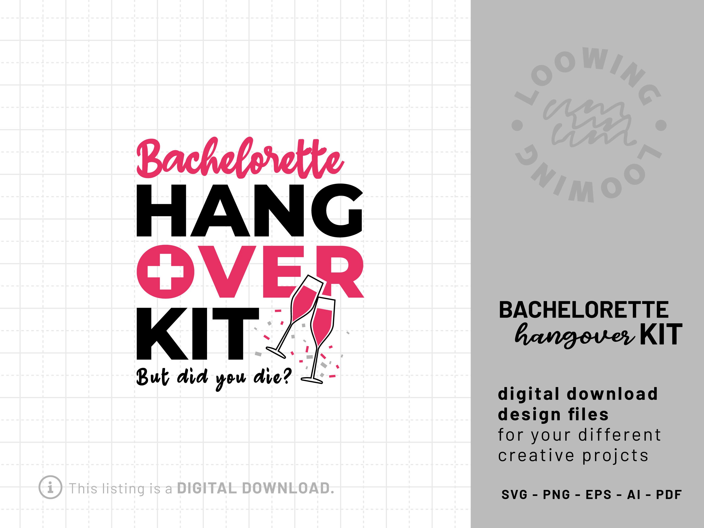 Bachelorette Party Hangover Kit PNG SVG, Instant Download Funny ...