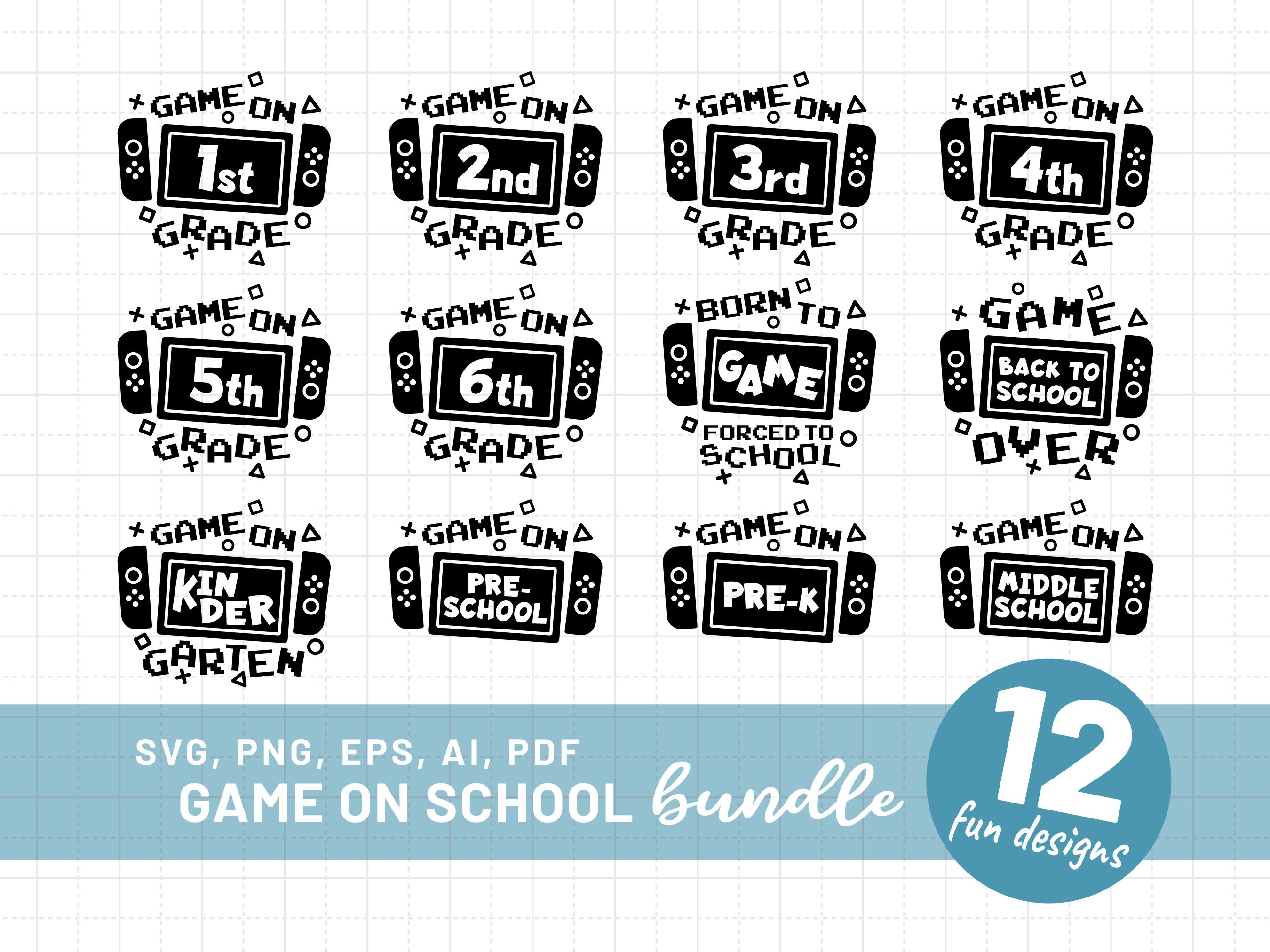 Game on Back to School Bundle Svg, Back to School Svg, 1st Grade, 2nd ...