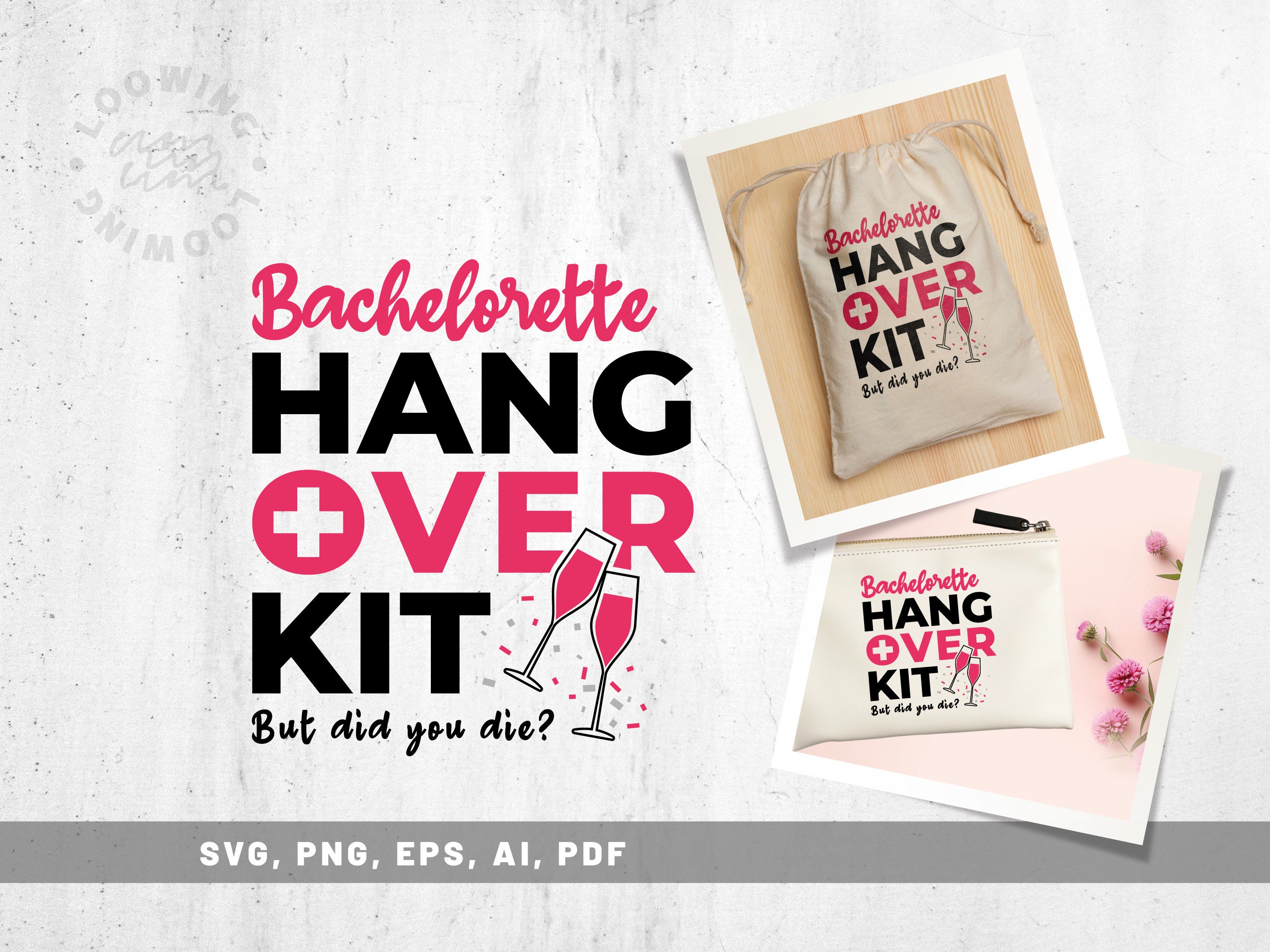 Bachelorette Party Hangover Kit PNG SVG, Instant Download Funny Hangover, Wedding Party Clipart ...